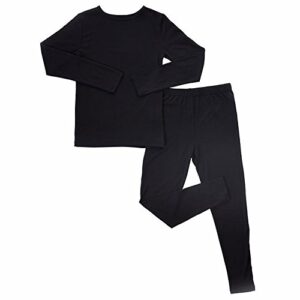 32 Degrees Weatherproof Big Boys Base Layer Thermal Shirt Long Underwear Set, Black Small