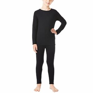 32 Degrees Weatherproof Big Boys Base Layer Thermal Shirt Long Underwear Set, Black Small