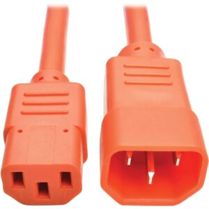 tripp lite 6 ft. heavy duty power extension cord, c14 to c13, 15a, 14 awg, orange (p005-006-aor)