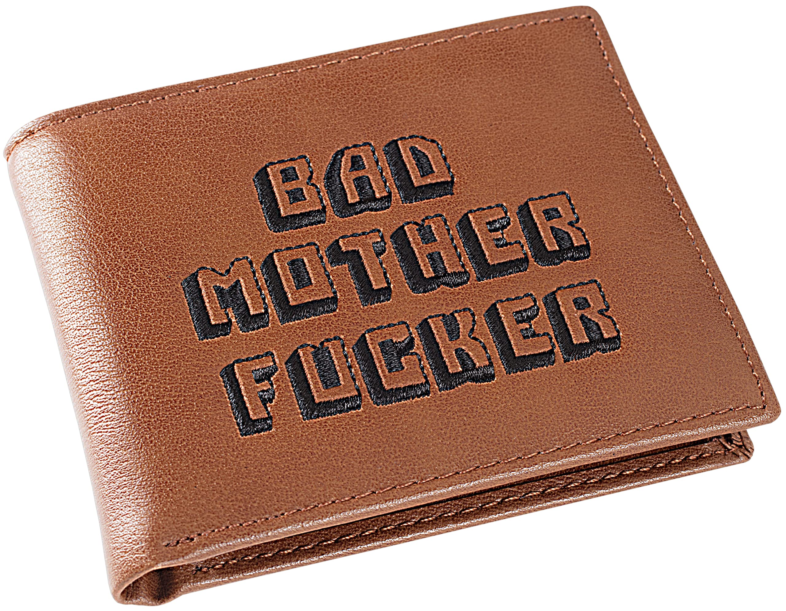 Miramax Officially Licensed Bad Mother Wallet Bi-fold Embroidered Brown Leather