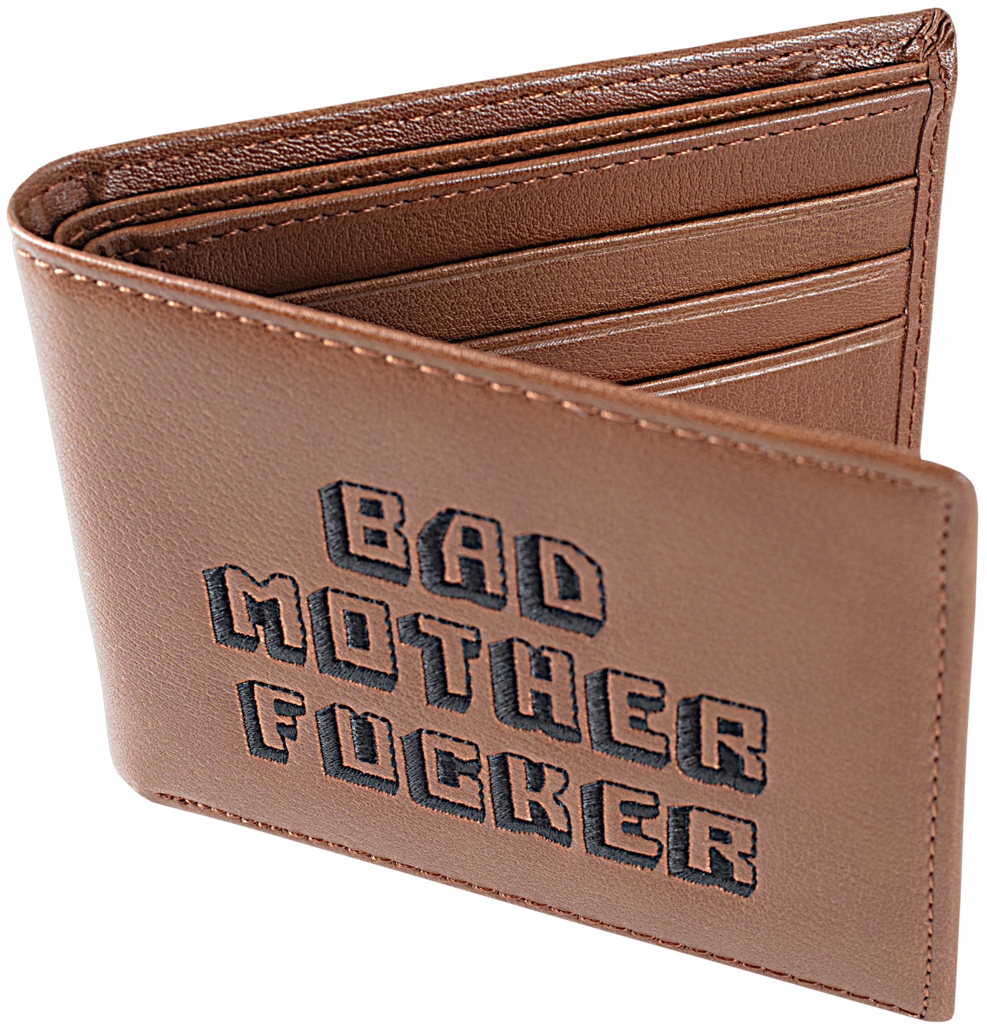 Miramax Officially Licensed Bad Mother Wallet Bi-fold Embroidered Brown Leather