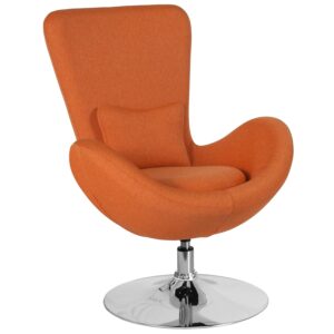 flash furniture egg series orange fabric side reception chair