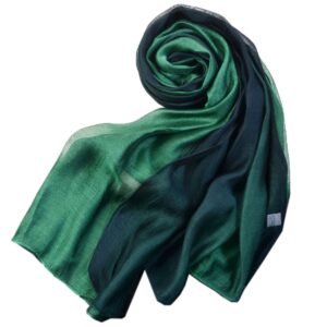 snug star cotton silk scarf elegant soft wraps color shade scarves for women (dark green)