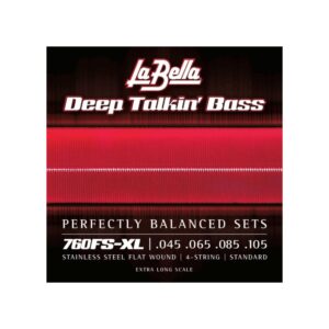 la bella 760fs-xl deep talkin’ bass stainless steel flat wound standard extra long scale bass guitar strings