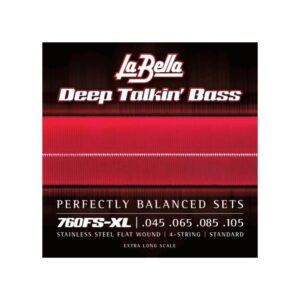 La Bella 760FS-XL Deep Talkin’ Bass Stainless Steel Flat Wound Standard Extra Long Scale Bass Guitar Strings