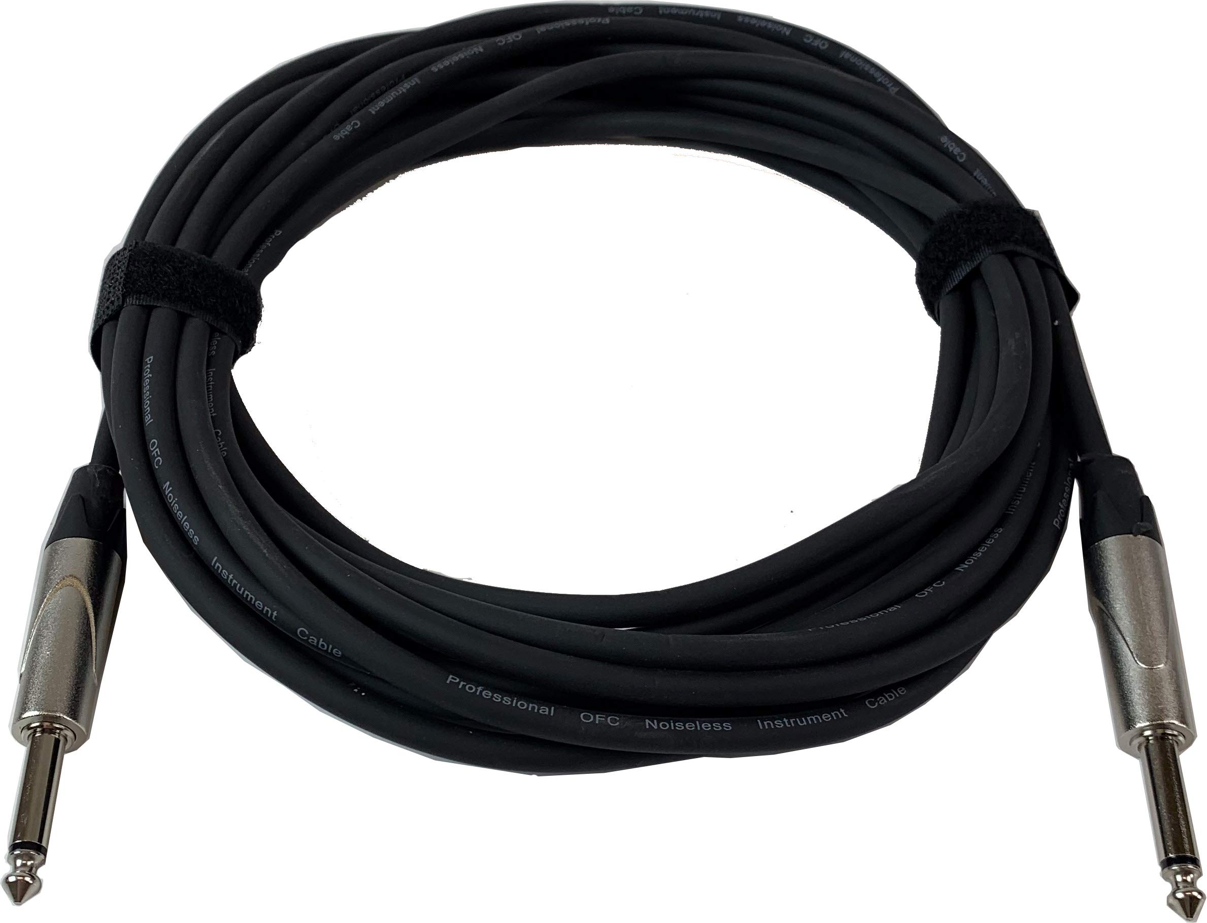 Gearlux Instrument Cable/Professional Guitar Cable 1/4 Inch to 1/4 Inch, Black, 25 Foot - 2 Pack