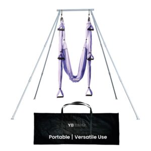 yoga trapeze versatile fitness yoga stand for home & outdoor | easy 5-min setup | supports yoga aerial silks, swings, hammocks, olympic rings | stable solid aluminum supports max 600lbs