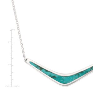 Silpada Compressed Turquoise Necklace in .925 Sterling Silver, Jewelry Gift Ideas for Women, Reversible Boomerang', 16" + 2"