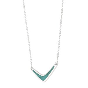 Silpada Compressed Turquoise Necklace in .925 Sterling Silver, Jewelry Gift Ideas for Women, Reversible Boomerang', 16" + 2"