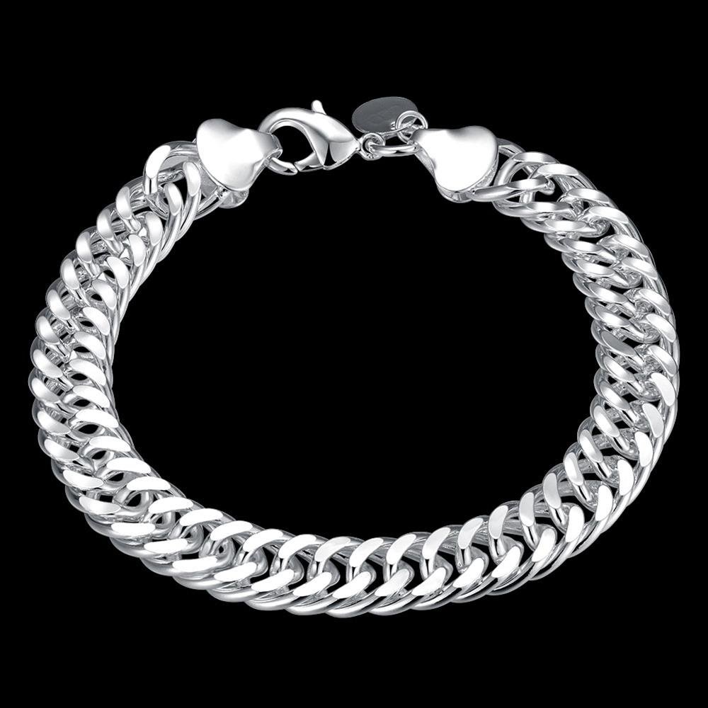 NABTYJC Sterling Silver Link Chain bracelet for Men Teens Women, DIY Jewelry, Curban Chain Bracelet, 8" Specail Design Snake Animal Shape