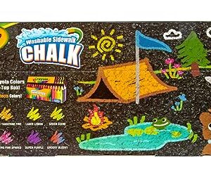 Crayola Ultimate Washable Chalk Collection (64ct), Bulk Sidewalk Chalk, Outdoor Chalk for Kids, Anti-Roll Sticks, School Supplies