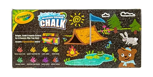 Crayola Ultimate Washable Chalk Collection (64ct), Bulk Sidewalk Chalk, Outdoor Chalk for Kids, Anti-Roll Sticks, School Supplies