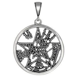 b and s jewelry sterling silver wiccan pentagram tetragrammaton star pendant 40mm xl