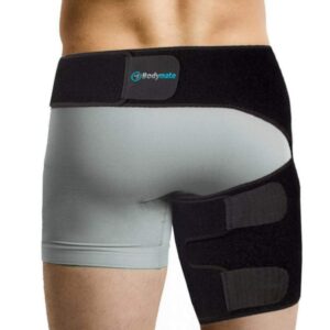 bodymate® hip brace, sciatica pain relief devices - si belt/sacroiliac belt | compression wrap for thigh, hamstring, joints, arthritis, pulled muscles, hip pain | for men & women (medium, hip 32-44")