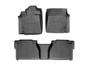 weathertech custom fit floorliners for toyota tundra - 1st & 2nd row (442771-440932), black