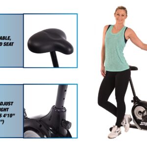 Stamina Magnetic Upright Exercise Bike 1310 - Smart Workout App, No Subscription Required - 8 Levels Smooth, Quiet Magnetic Resistance - Easy-to-Use Fitness Monitor - Integrated Heart Rate Sensors