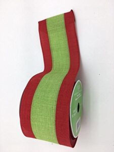 celebrate it- ribbon bow-tique-red green stripe- ribbon 4 in x 25ft