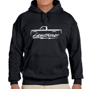 1993-95 ford svt lightning f150 truck classic outline design hoodie sweatshirt large black