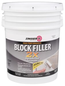 zinsser 293248 block filler 2x high build primer for concrete, 5 gallon, white