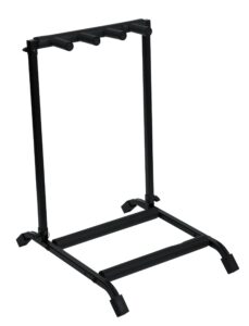 rok-it multi guitar stand rack with folding design; holds up to 3 electric or acoustic guitars (ri-gtr-rack3)