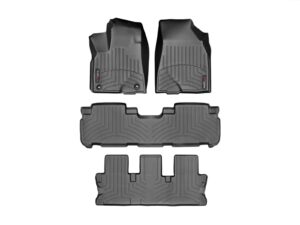 weathertech custom fit floorliners for toyota highlander - full set (44632-1-2-3), black