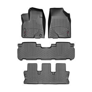 WeatherTech Custom Fit FloorLiners for Toyota Highlander - Full Set (44632-1-2-3), Black