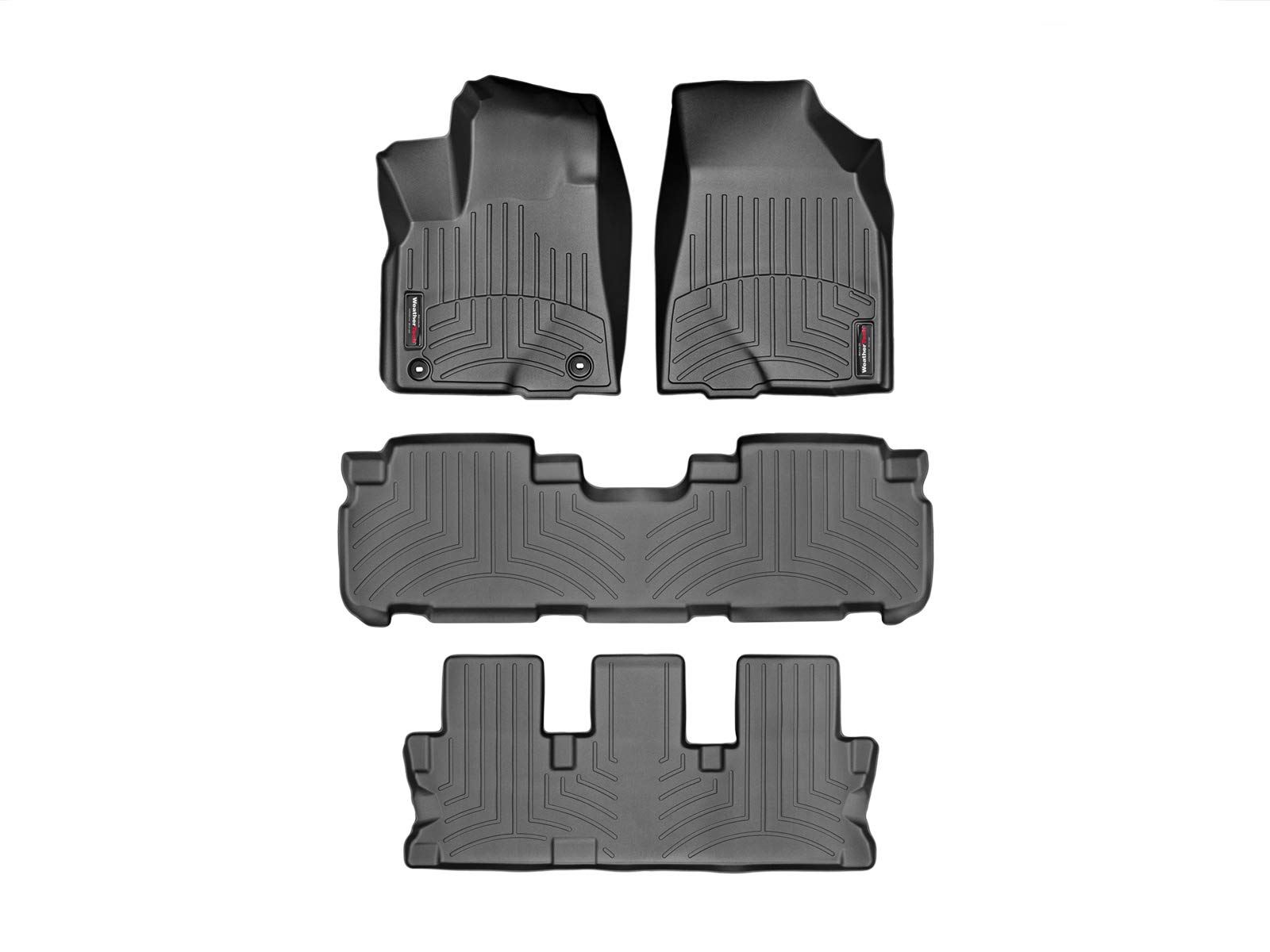 WeatherTech Custom Fit FloorLiners for Toyota Highlander - Full Set (44632-1-2-3), Black