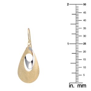 Kooljewelry 14k Two-tone Gold Teardrop Earrings