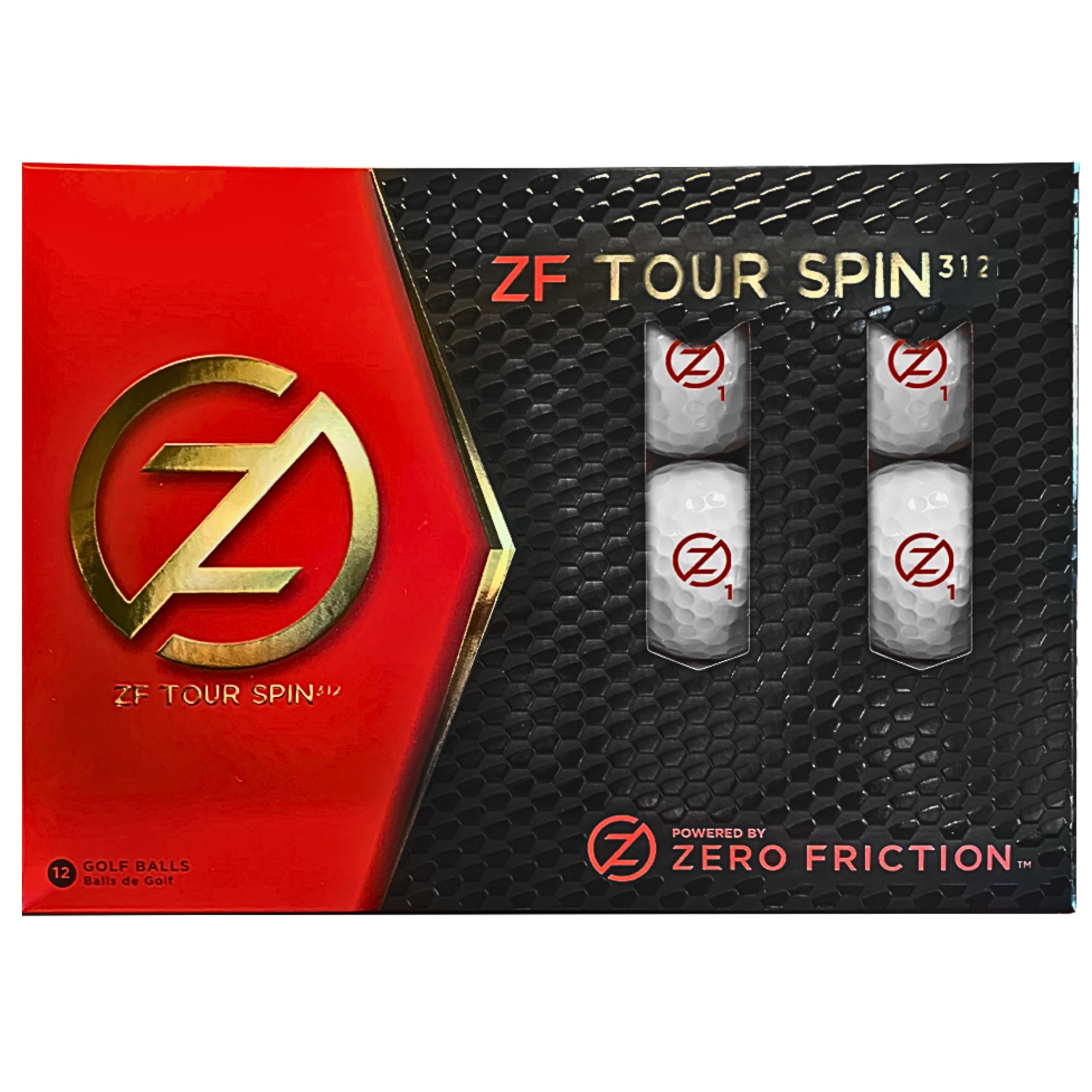 Zero Friction Tour Spin Golf Balls-12 Pack, White