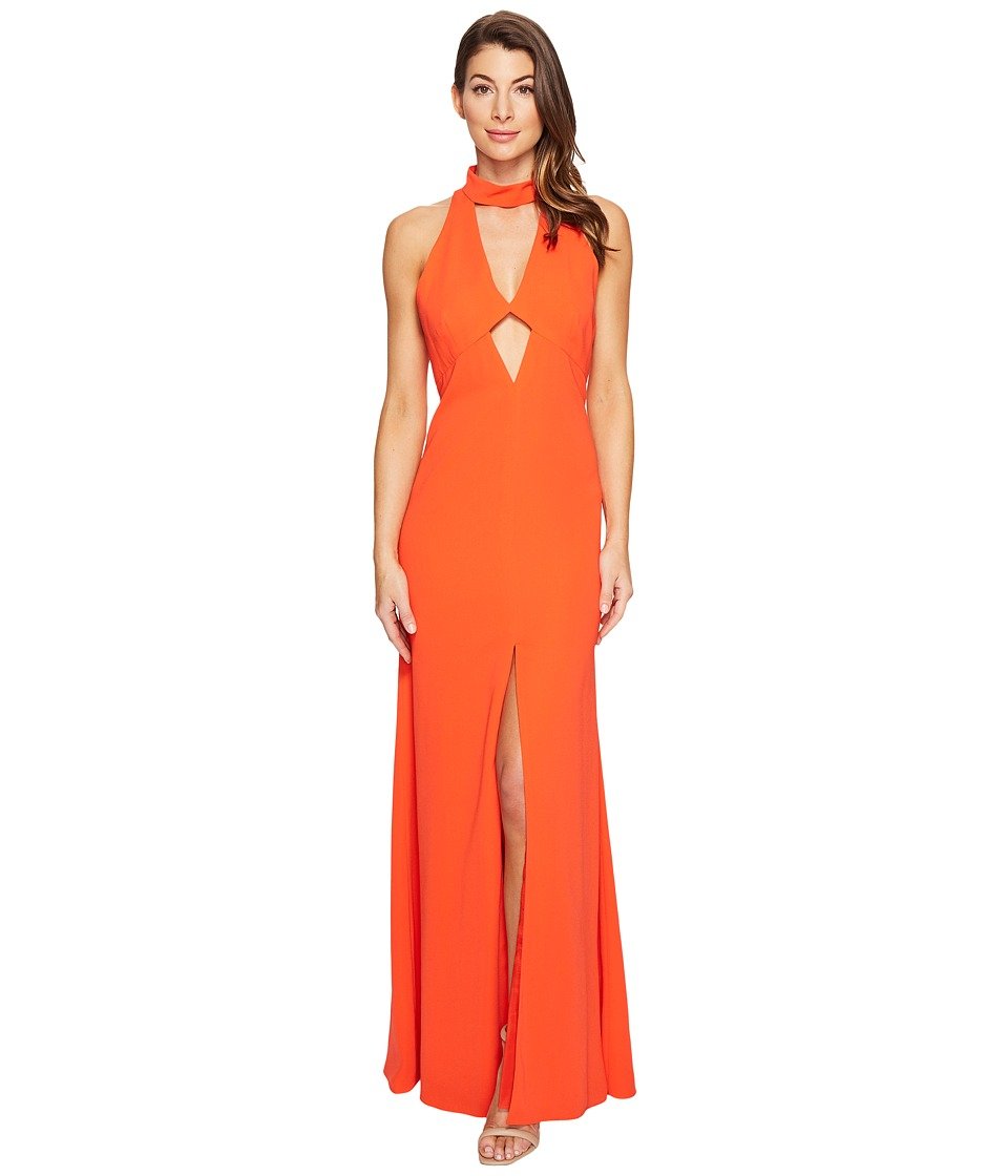 Jill Jill Stuart Women's High Neck Cut Out Gown, Tangerine, 8