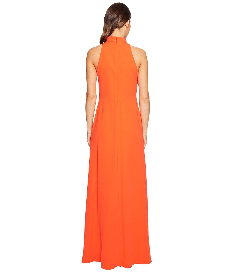 Jill Jill Stuart Women's High Neck Cut Out Gown, Tangerine, 8