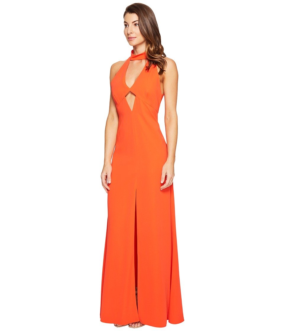 Jill Jill Stuart Women's High Neck Cut Out Gown, Tangerine, 8