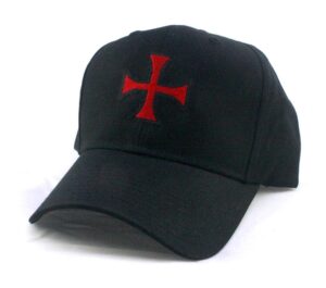 templar cross - knights christian jesus christ god - twill pro style baseball cap hat black