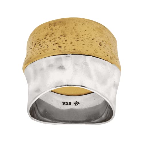 Silpada 'Rain or Shine' Textured Ring in Sterling Silver and Brass, Size 9, Size 9