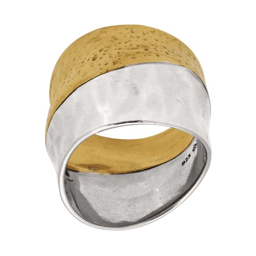 Silpada 'Rain or Shine' Textured Ring in Sterling Silver and Brass, Size 9, Size 9