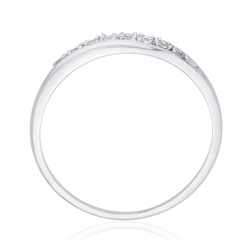 KATARINA Diamond Anniversary Wedding Band Stackable Ring in Sterling Silver (1/20 cttw, G-H, I2-I3) (Size-10)