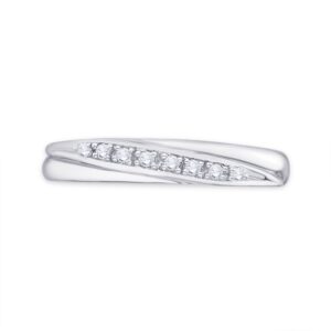 KATARINA Diamond Anniversary Wedding Band Stackable Ring in Sterling Silver (1/20 cttw, G-H, I2-I3) (Size-10)