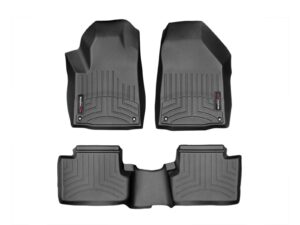 weathertech custom fit floorliners for jeep cherokee - 1st & 2nd row (448331-445662), black