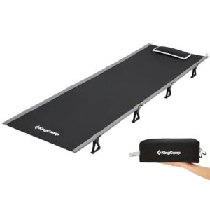 kingcamp ultralight camping cot bed weight capacity 120kg (black)