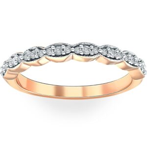 p3 pompeii3 1/5 cttw diamond stackable womens wedding ring 14k rose gold - size 6