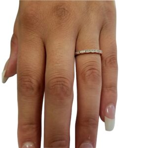 P3 POMPEII3 1/5 cttw Diamond Stackable Womens Wedding Ring 14k Rose Gold - Size 6