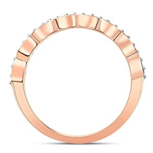 P3 POMPEII3 1/5 cttw Diamond Stackable Womens Wedding Ring 14k Rose Gold - Size 6