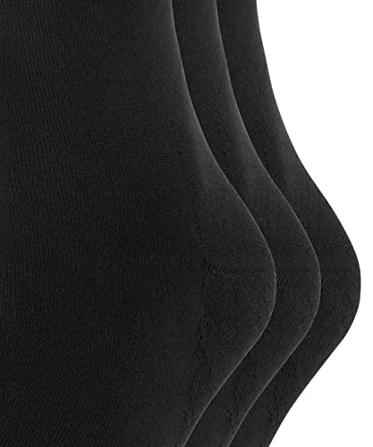 FALKE Unisex Run 3-Pack Socks, Lightweight, Breathable, Skin-Friendly, Cotton, Light Cushion, Classic Athleisure, Black (Black 3000), 9-10, 3 Pairs