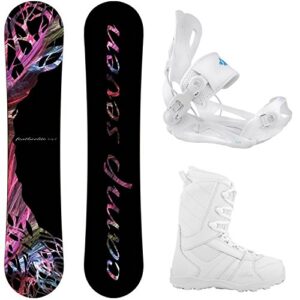 package-camp seven featherlite snowboard 147 cm-system lux bindings-siren lux women's snowboard boots-9