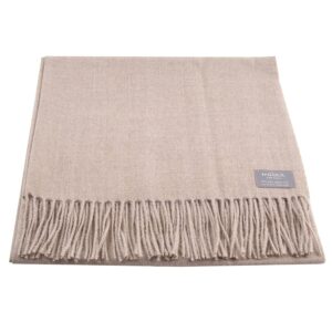 maloca pure baby alpaca oversized unisex scarf | ethically sourced | hypoallergenic | softer & warmer than wool |oatmeal