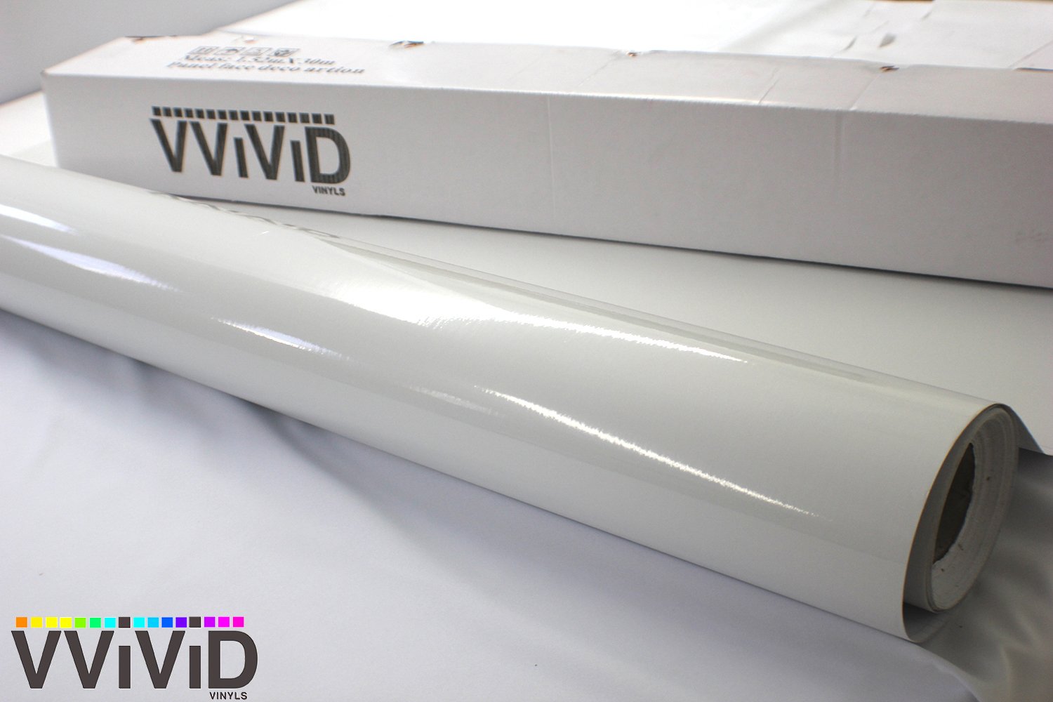 White High Gloss Realistic Paint-Like Microfinish Vinyl Wrap Roll with VViViD XPO Air Release Technology (3ft x 5ft)