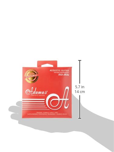 Adamas Acoustic Guitar Strings Historic Reissue Phosphor Bronze Light, Strings for Classical Guitar (premium guitar strings, single string assortment, high copper content, eco-friendly packaging)