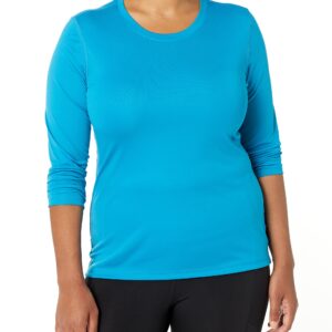 Hanes womens Sport Cool Dri Performance Long Sleeve T-shirt Shirt, Underwater Blue, Large US