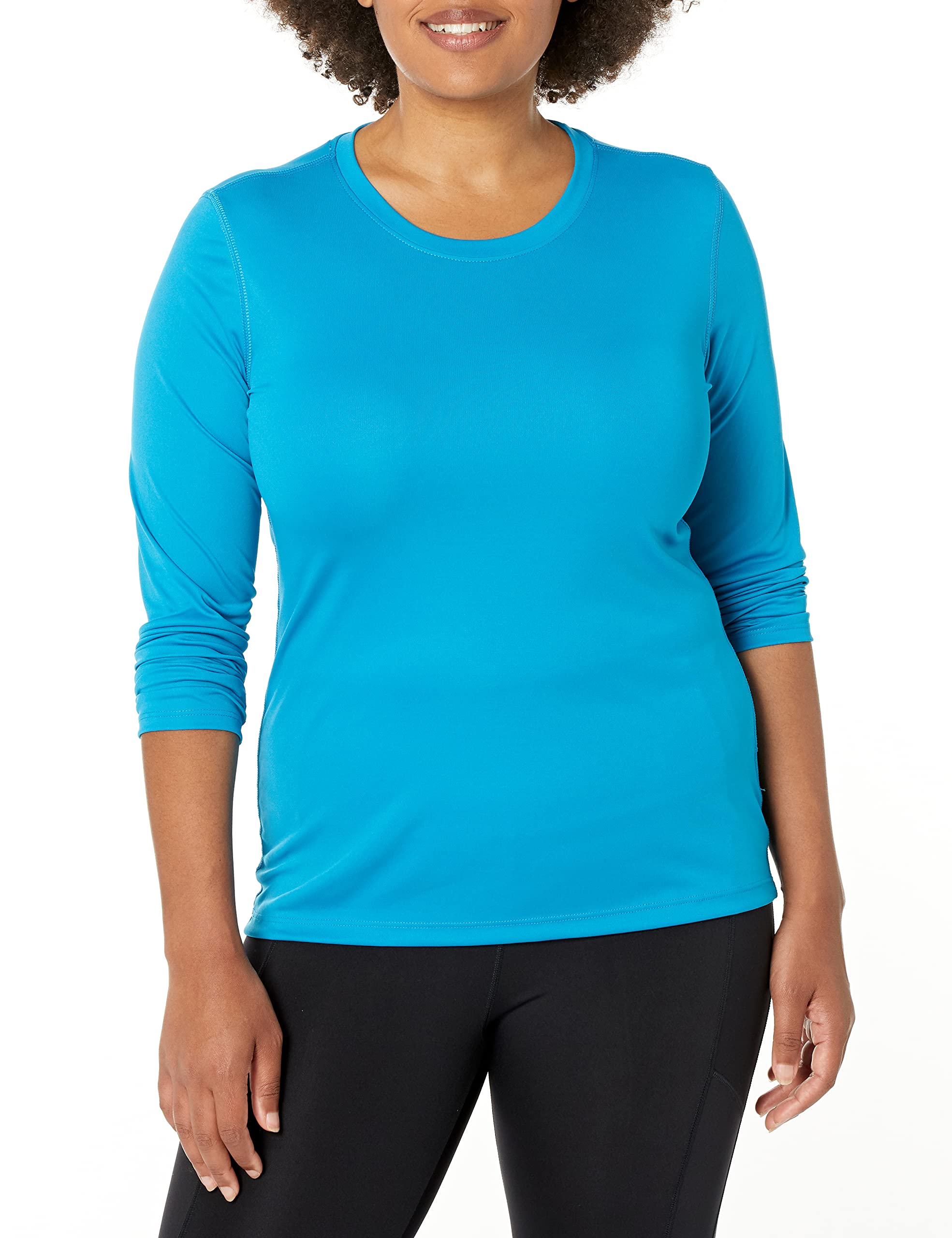 Hanes womens Sport Cool Dri Performance Long Sleeve T-shirt Shirt, Underwater Blue, Large US