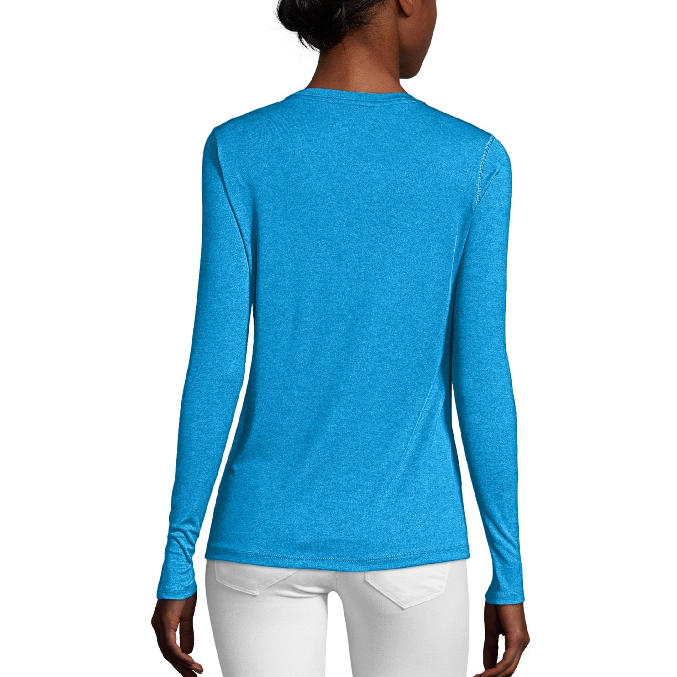 Hanes womens Sport Cool Dri Performance Long Sleeve T-shirt Shirt, Underwater Blue, Large US